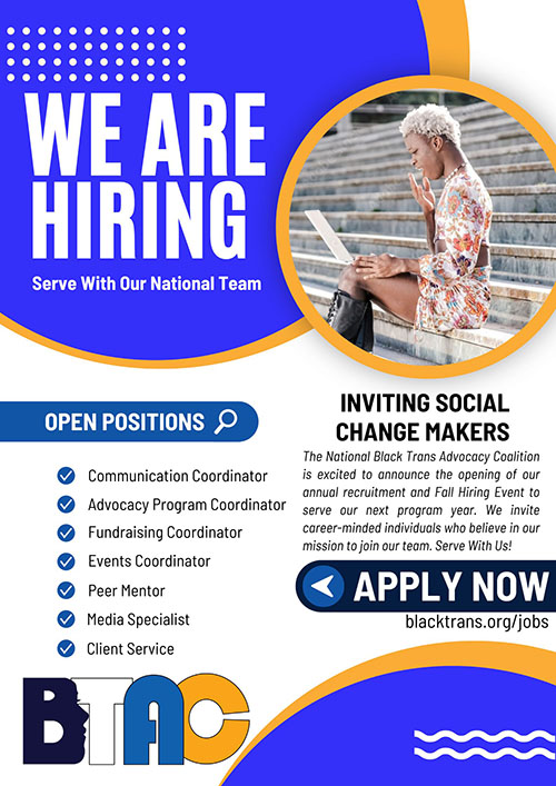 We Are Hiring! Join the Fall Black Trans Hiring Event